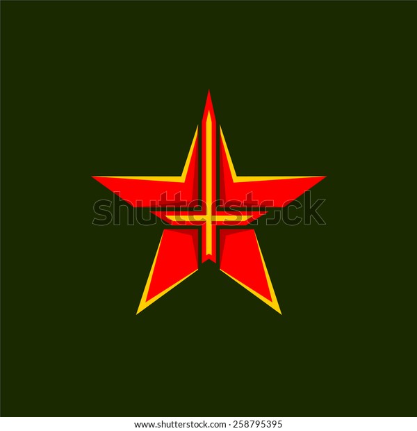Military Star Symbol Red Star Shape Stock Vector (Royalty Free ...