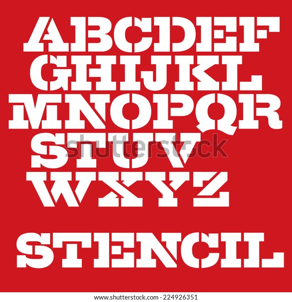Military Stencil Typeface Vector Font Stock Vector (Royalty Free) 224926351