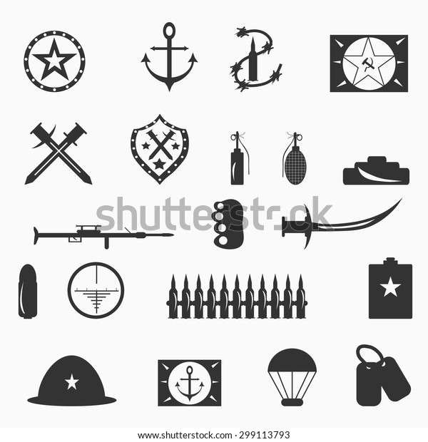 Military Symbols Vector Illustration Stock Vector (Royalty Free) 299113793