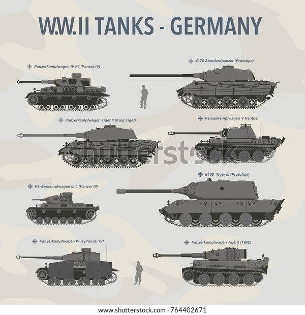 Military Tank Flat Vector Illustration German Stock Vector (Royalty ...