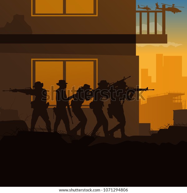 Military Vector Illustration Army Background Soldiers Stock Vector ...