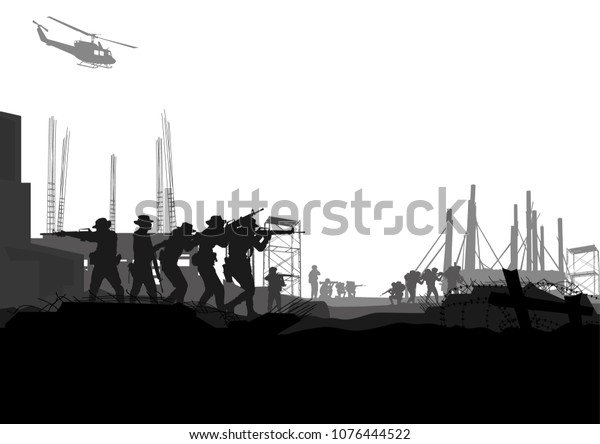 Military Vector Illustration Army Background Soldiers Stock Vector ...