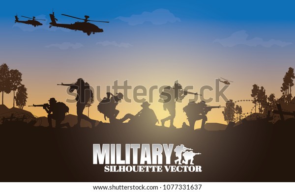 Military Vector Illustration Army Background Soldiers Stock Vector ...
