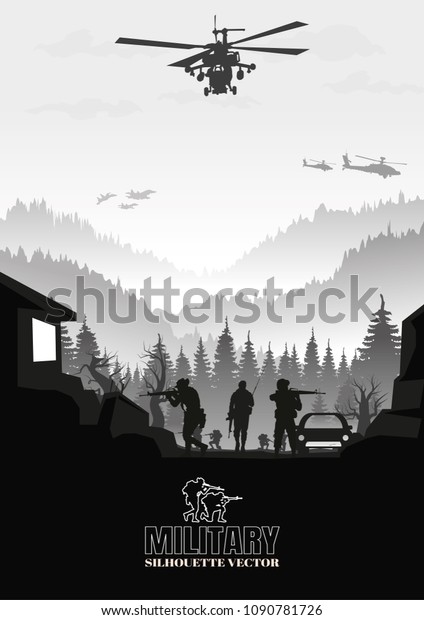 Military Vector Illustration Army Background Soldiers Stock Vector ...