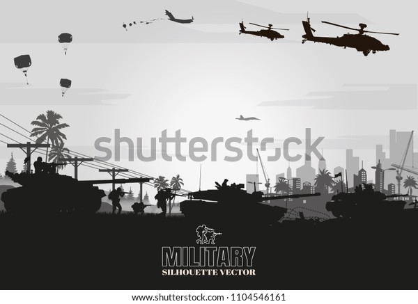 Military Vector Illustration Army Background Soldiers 库存矢量图（免版税 ...
