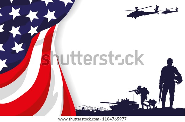 Military Vector Illustration Army Background Memorial Stock Vector ...