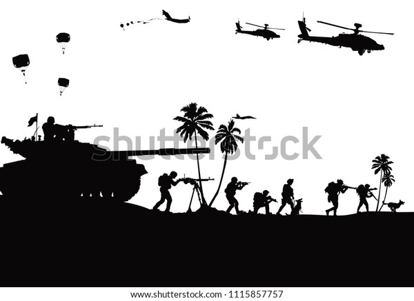 Military Vector Illustration Army Background Soldiers Stock Vector ...