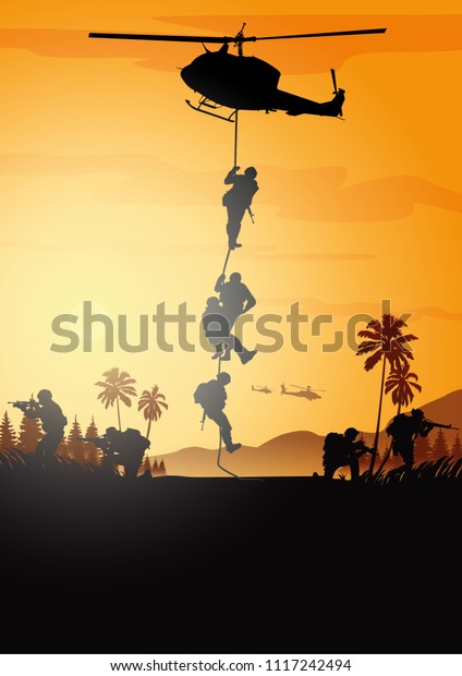 Military Vector Illustration Army Background Soldiers Stock Vector ...