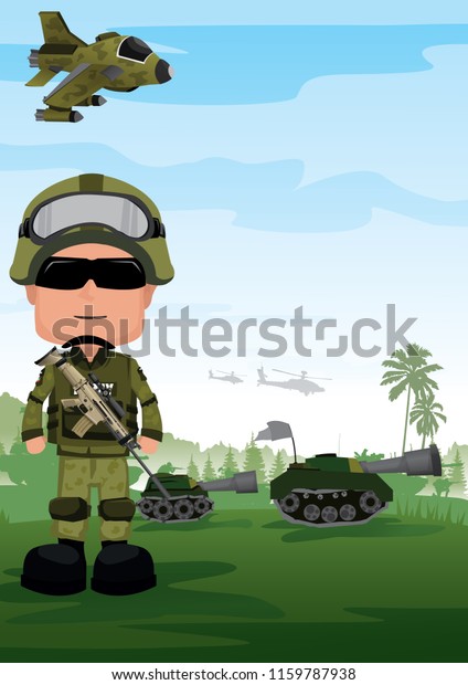 Military Vector Illustration Army Background Soldiers Stock Vector ...