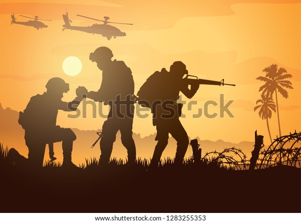 Military Vector Illustration Army Background Stock Vector (Royalty Free ...