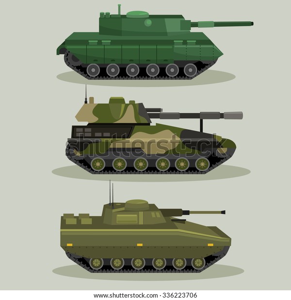 Military Vector Tanks Image Design Set Stock Vector (Royalty Free ...