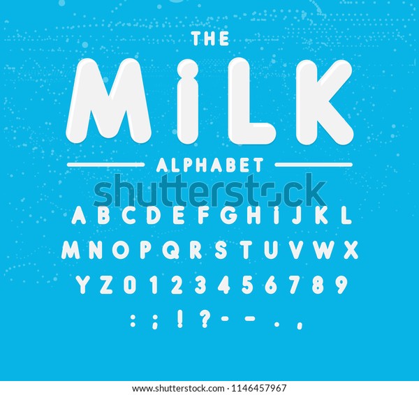 Milk Alphabet Vector Set Yoghurt Cream Stock Vector (Royalty Free ...