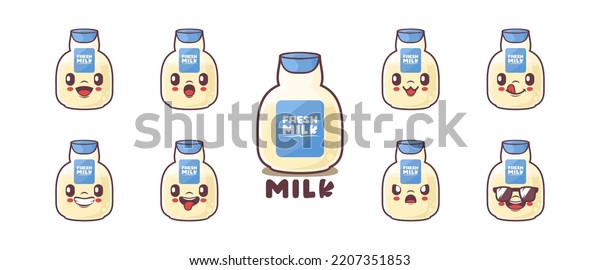 Milk Bottle Cartoon Drink Vector Illustration Stock Vector (Royalty ...