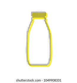 Milk Bottle Sign Vector Yellow Icon Stock Vector (Royalty Free) 1049908331