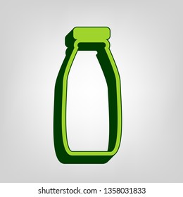 Milk Bottle Sign Vector Yellow Green Stock Vector (Royalty Free ...
