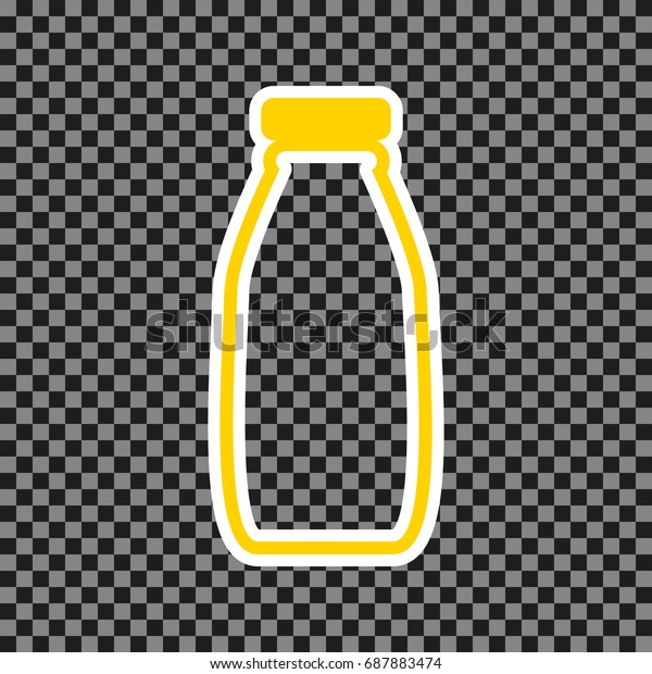 Milk Bottle Sign Vector Yellow Icon Stock Vector (Royalty Free ...