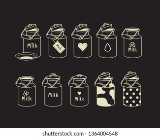 Milk Can Icon Set Vector Image Stock Vector (Royalty Free) 1364004548 ...