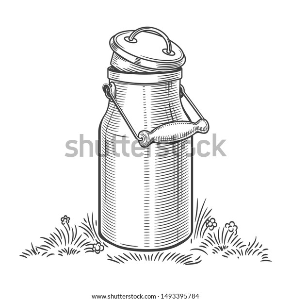 Milk Can Vector Sketch Hand Drawn Stock Vector (Royalty Free ...
