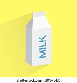 Milk Container Shadow On Yellow Background Stock Vector (Royalty Free ...