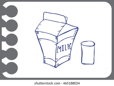 Milk Doodle Stock Vector (Royalty Free) 374724295