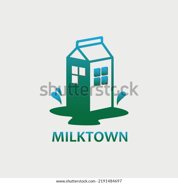 Milk Drink Logo Design Box Shape Stock Vector (Royalty Free) 2191484697 ...