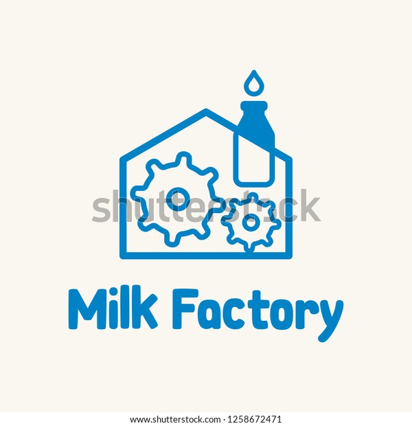 Milk Factory Icon Stock Vector (Royalty Free) 1258672471 | Shutterstock