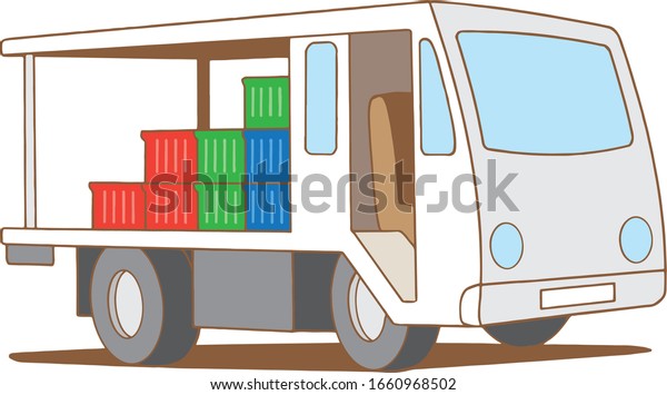 Milk Float Truck Vector Illustration Stock Vector (Royalty Free ...
