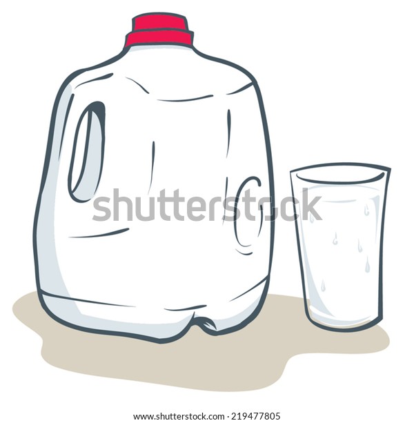 Milk Gallon Glass Milk Stock Vector (Royalty Free) 219477805 | Shutterstock