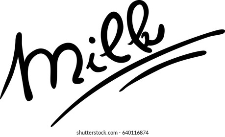 Milk Hand Written Vector Illustration: เวกเตอร์สต็อก (ปลอดค่าลิขสิทธิ์ ...