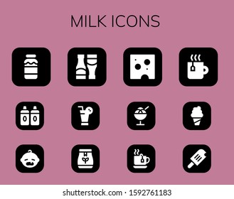 Milk Icon Set 12 Filled Milk Stock Vector (Royalty Free) 1592761183 ...