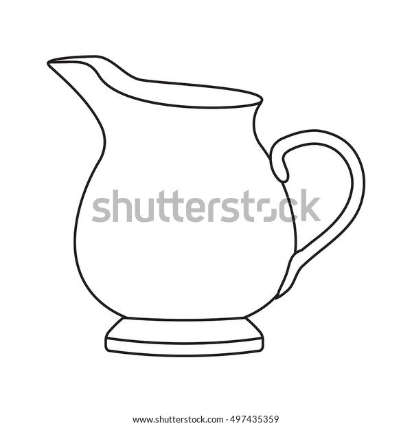 Milk Jug Outline Vector Illustration Isolated Stock Vector (Royalty ...