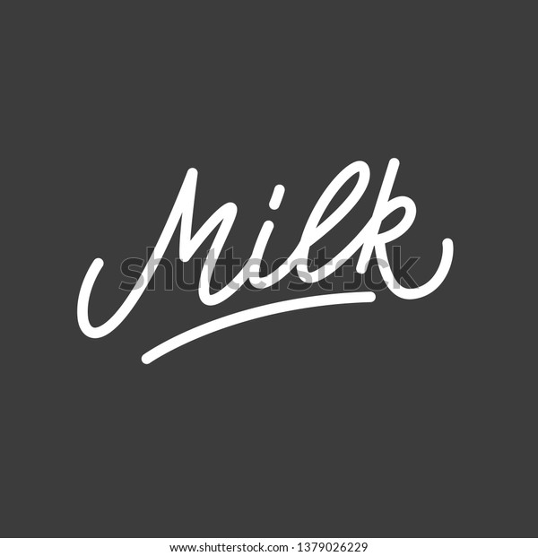 Milk Lettering Modern Linear Calligraphy Design Stock Vector (Royalty ...
