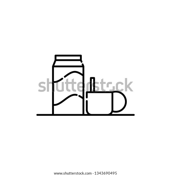 Milk Line Art Stock Vector (Royalty Free) 1343690495 | Shutterstock