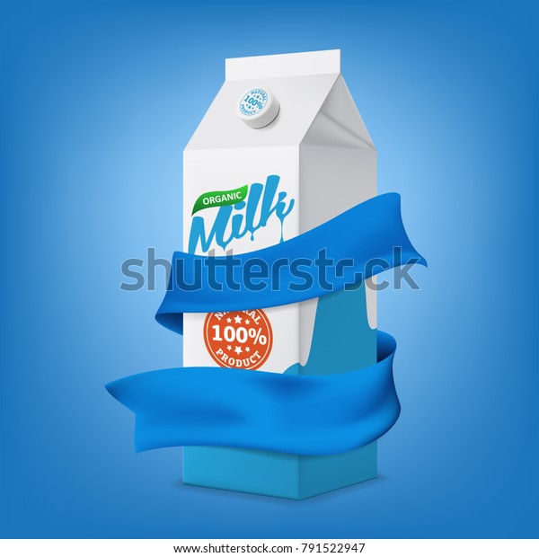 Milk Packaging Carton Ribbon 3d Vector Stock Vector (Royalty Free ...