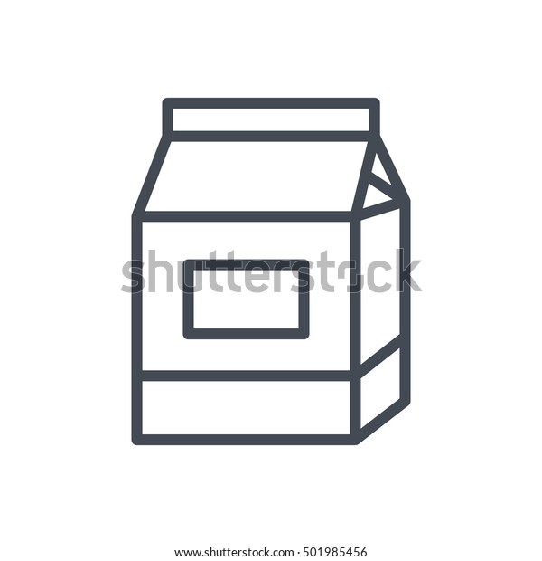 Milk Packet Icon Food Outlined Drink Stock Vector (Royalty Free ...