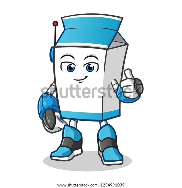 Milk Robot Mode Mascot Vector Cartoon Stock Vector (Royalty Free ...