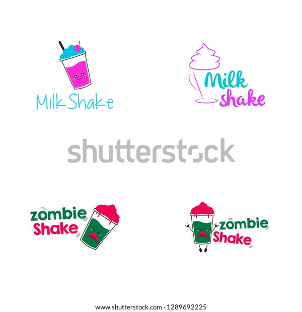 Milk Shake Logo Design Stock Vector (Royalty Free) 1289692225 ...
