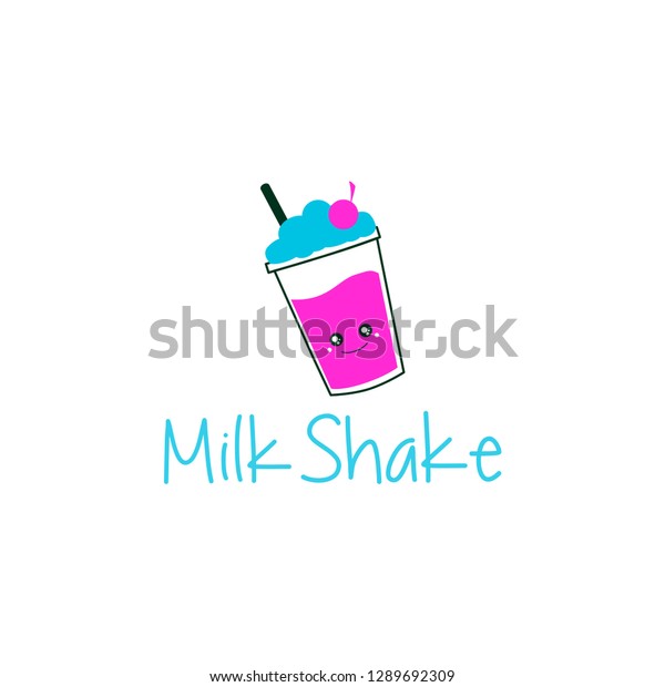 Milk Shake Logo Design Stock Vector (Royalty Free) 1289692309 ...