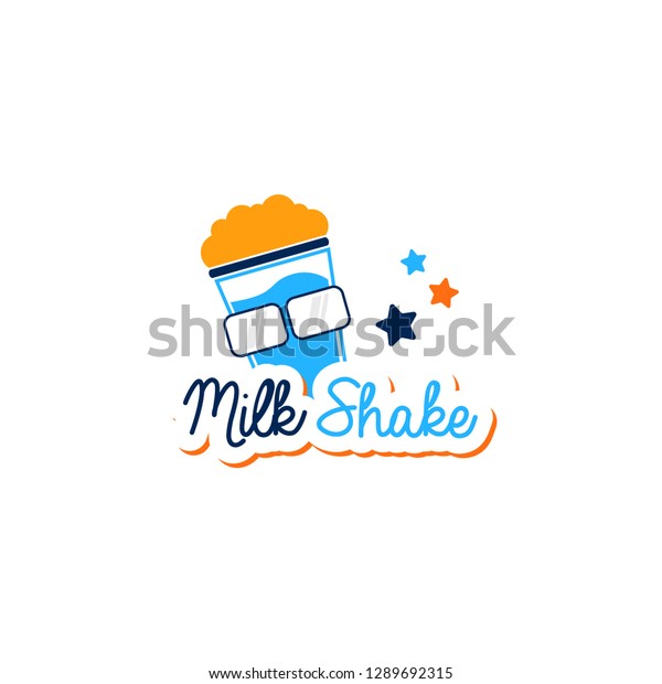 Milk Shake Logo Design Stock Vector (Royalty Free) 1289692315 ...
