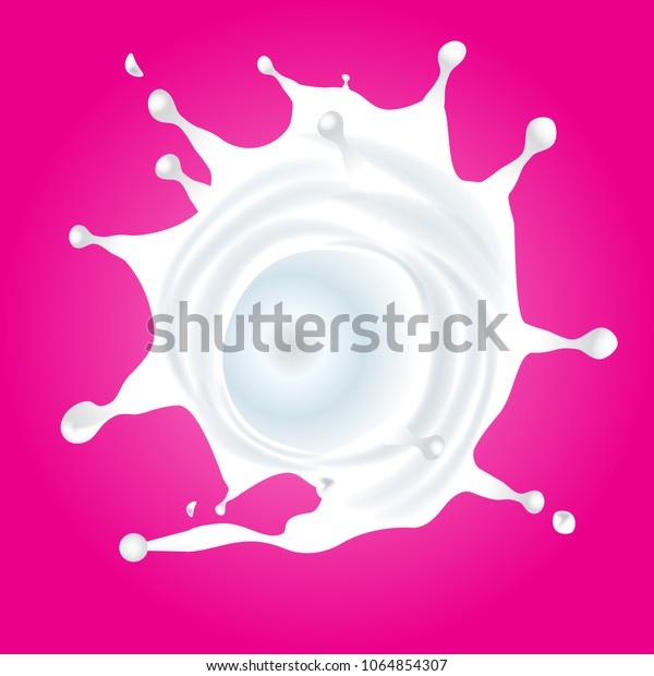 Milk Splash Top View Swirlpool Effect Stock Vector (Royalty Free ...