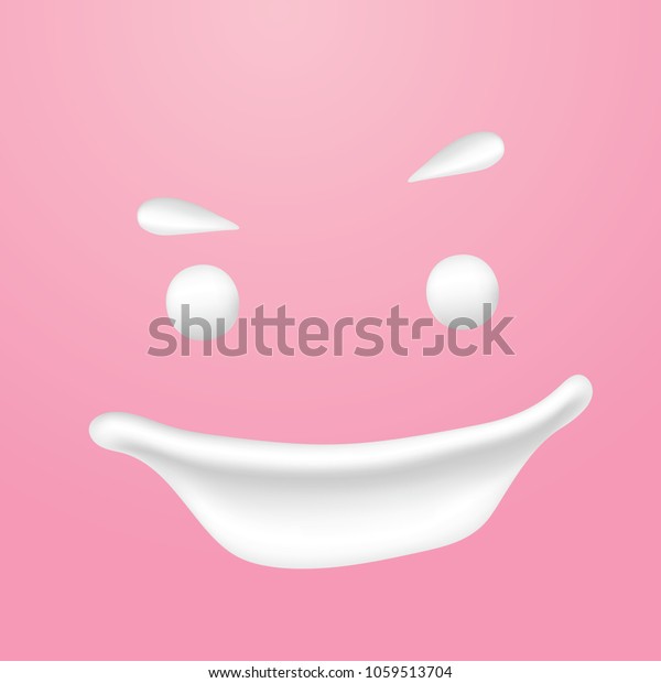 Milk Splashing Smiley Face Fun Healthy Stock Vector (Royalty Free ...