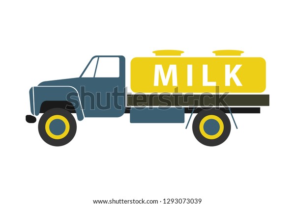 Milk Tanker Car Vector Image Side Stock Vector (Royalty Free ...
