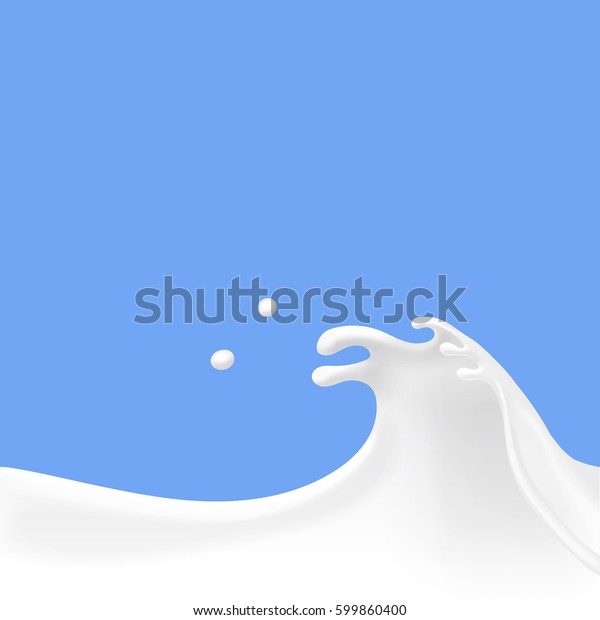 Milk Wave On Blue Background Splash Stock Vector (Royalty Free) 599860400