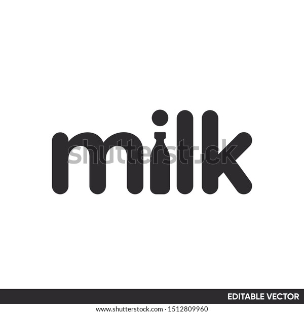 Milk Word Mark Logo Modern Clever Stock Vector (Royalty Free ...