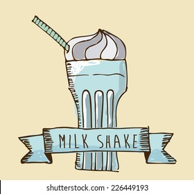 Milkshake Graphic Design Vector Illustration Stock Vector (Royalty Free ...