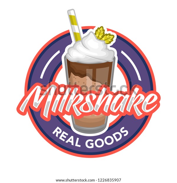 Milkshake Logo Font Emblem Badge Object Stock Vector (Royalty Free ...