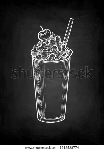 Milkshake Paper Plastic Cup Lid Straw Stock Vector (Royalty Free ...