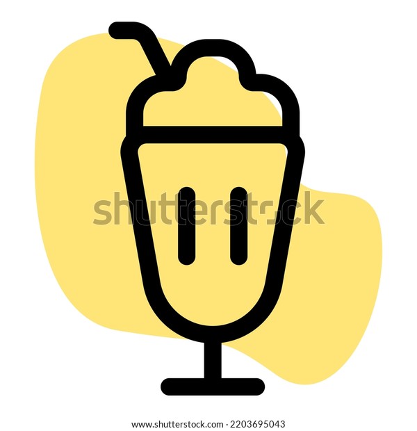 Milkshake Served Glass Refreshment Stock Vector (Royalty Free ...