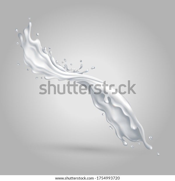 Milky Liquid Splash On Gray Background Stock Vector (Royalty Free ...