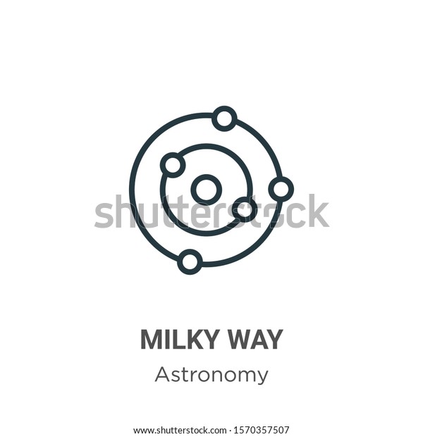 Milky Way Outline Vector Icon Thin Stock Vector (Royalty Free ...